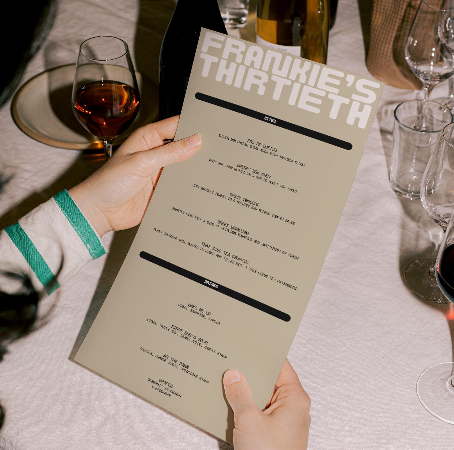 Unique Slim Menu Template - Funky, Dinner Party, Modern Wedding ...