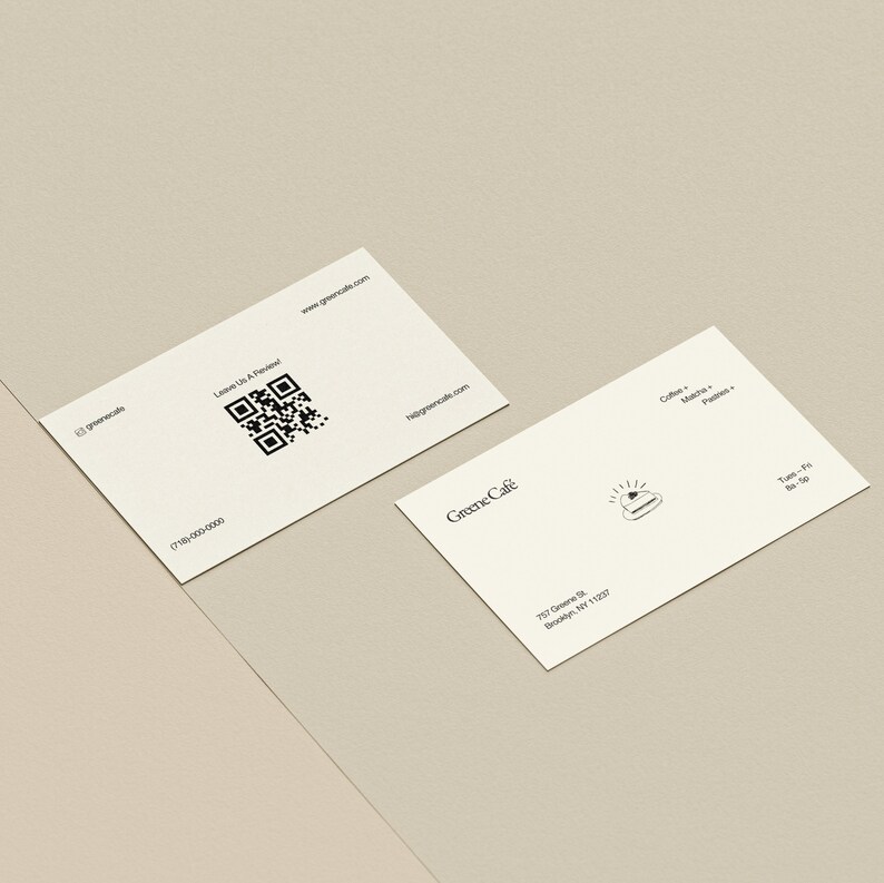 Minimalist Business Card Template - Modern Small Business, Editable ...