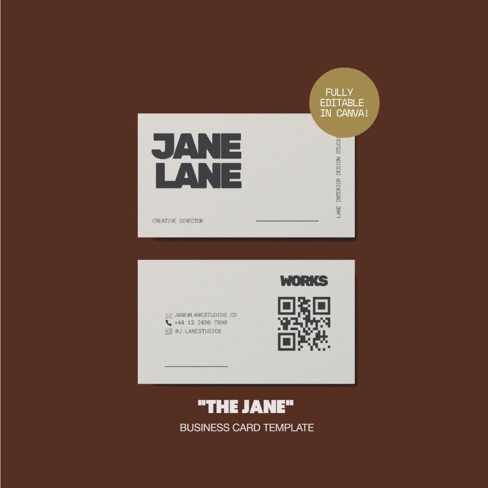 Minimalist Business Card Template - Modern Small Business, Editable ...