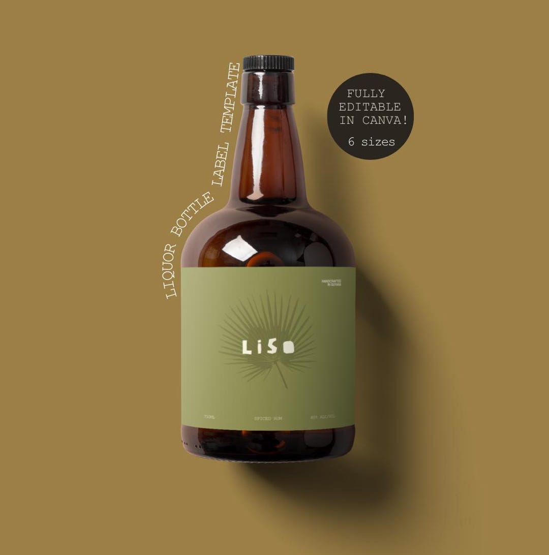 Unique Liquor Bottle Label Template - Canva, Product Packaging, Tequila ...