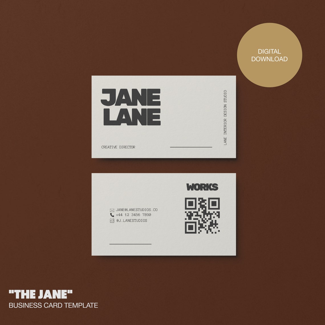 Minimalist Business Card Template Modern Small Business, Editable ...