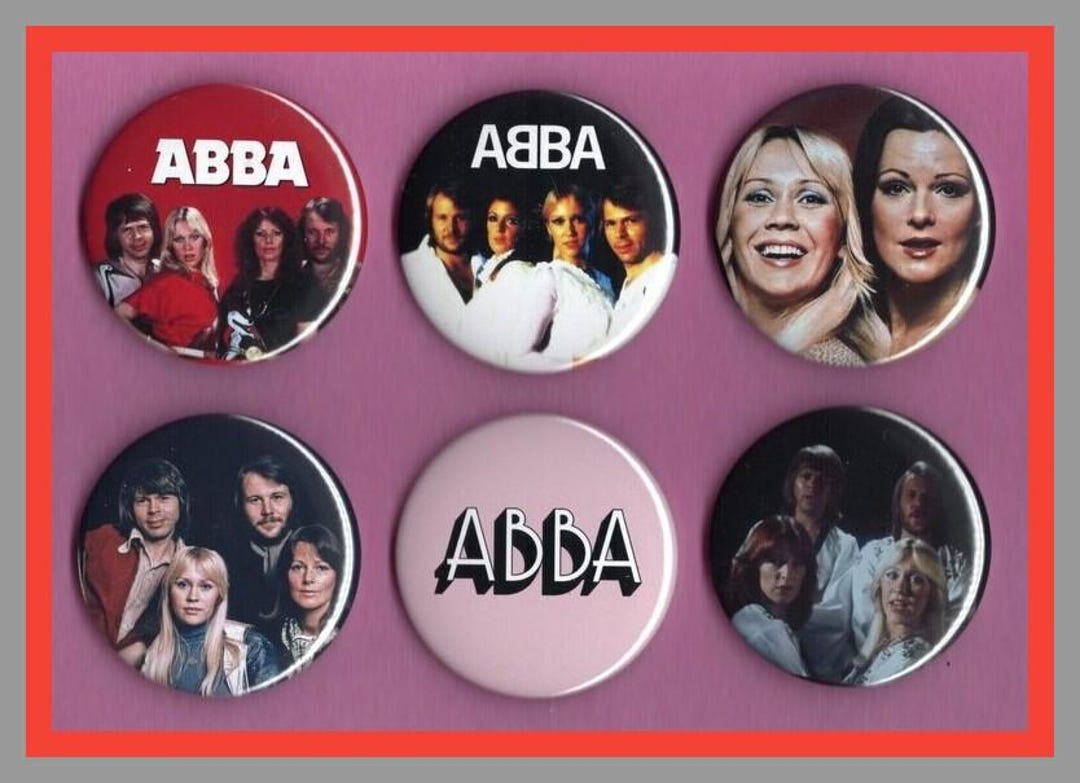 ABBA / 6 Assorted 56mm Badges - Slipping Through My Fingers - Set 17 - Etsy