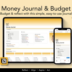 Money Journal & Monthly Budget Exercises for Money Reflections to Help ...