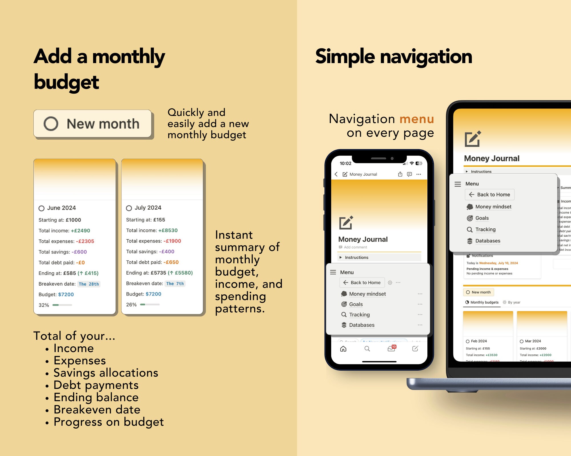 Money Journal & Monthly Budget Exercises for Money Reflections to Help ...
