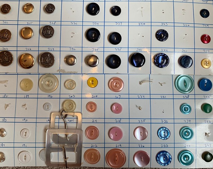 Button Sample Book, Costumakers, 1966, (6) Pages in a Loose-leaf Book ...