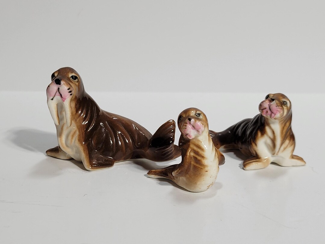3 Walrus Figurines - Etsy