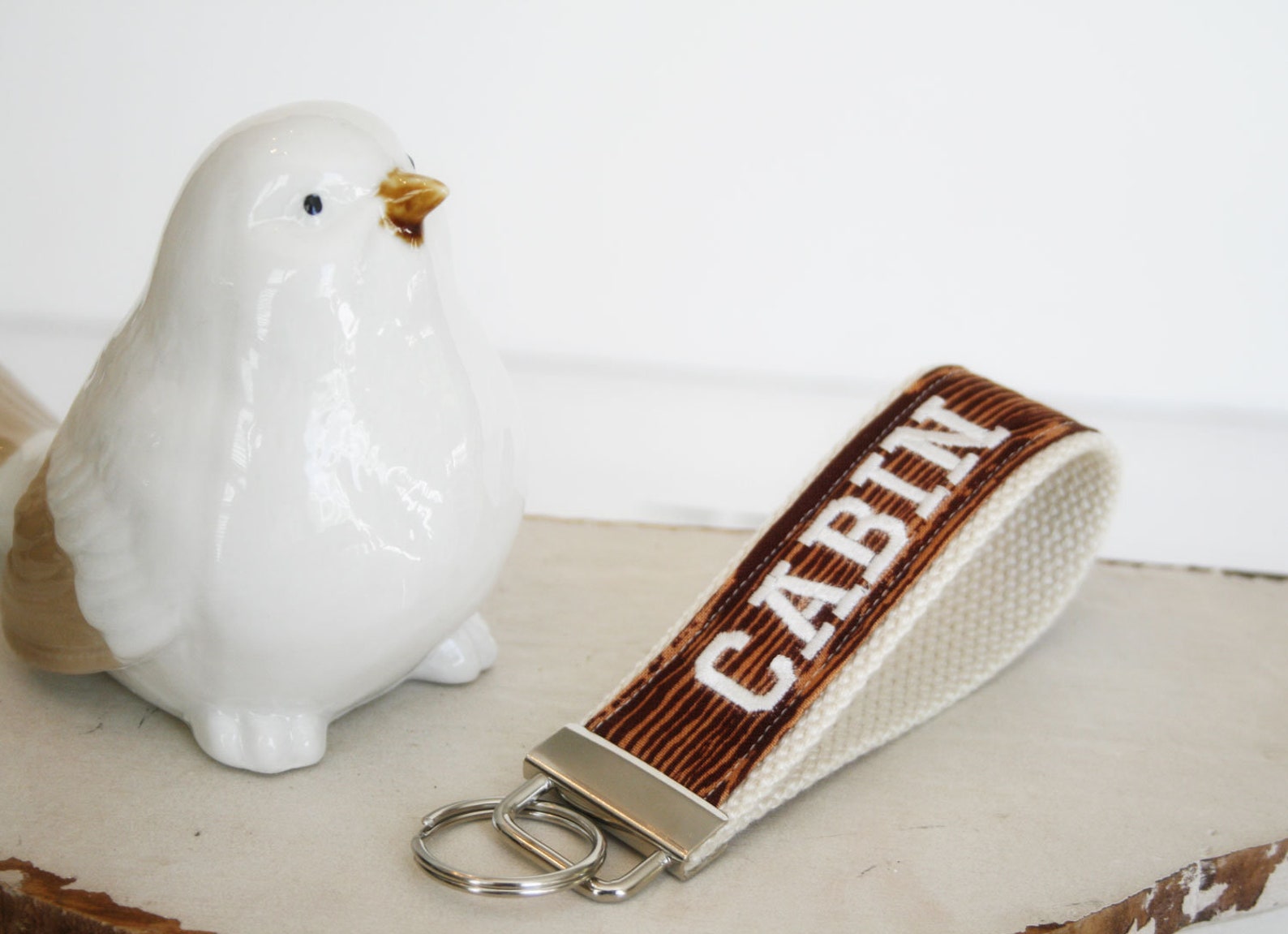 Cabin Keychain Hostess Keyring for Mountain Cabin Wood | Etsy