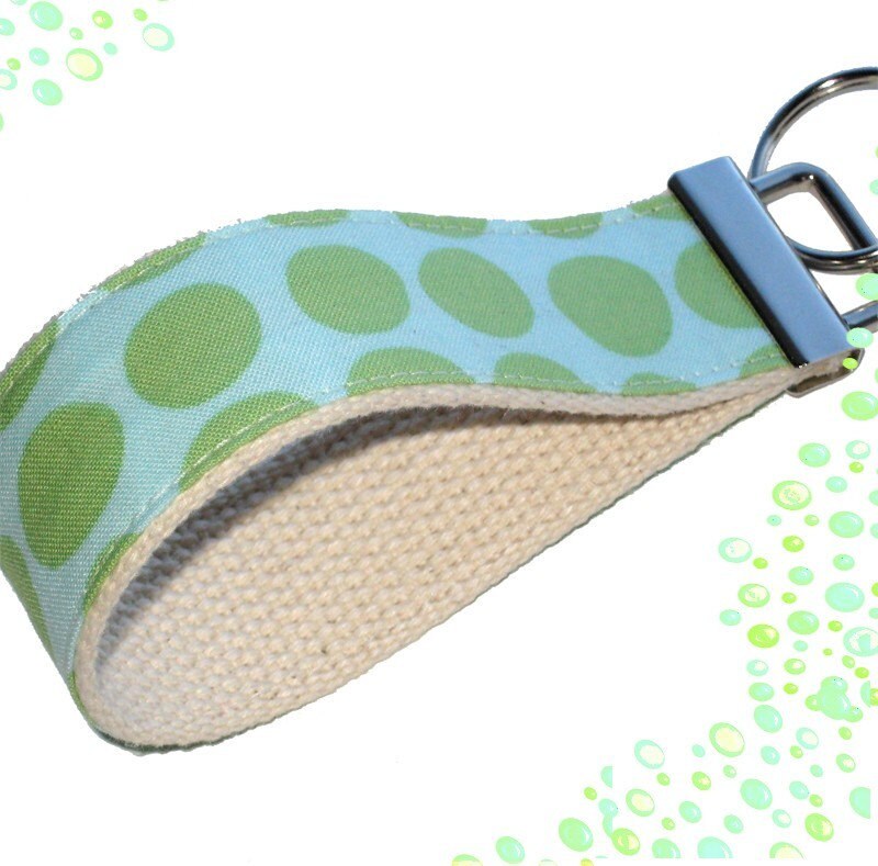Wristlet keychain Polka Dot Keyring Key Fob Polkadot | Etsy