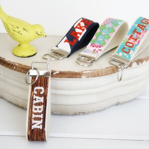 Lake House Keychain, Hostess Keyring for Lake House, Navy Nautical ...