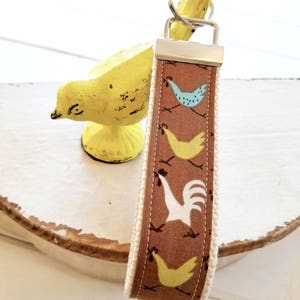 Farmhouse Keychain, Chicken Keyring, Farm House Key Chain, Polka Dot ...
