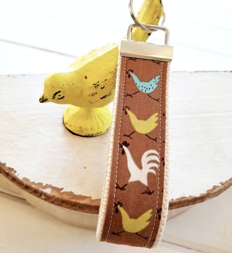 Farmhouse Keychain Chicken Keyring Farm House Key Chain - Etsy