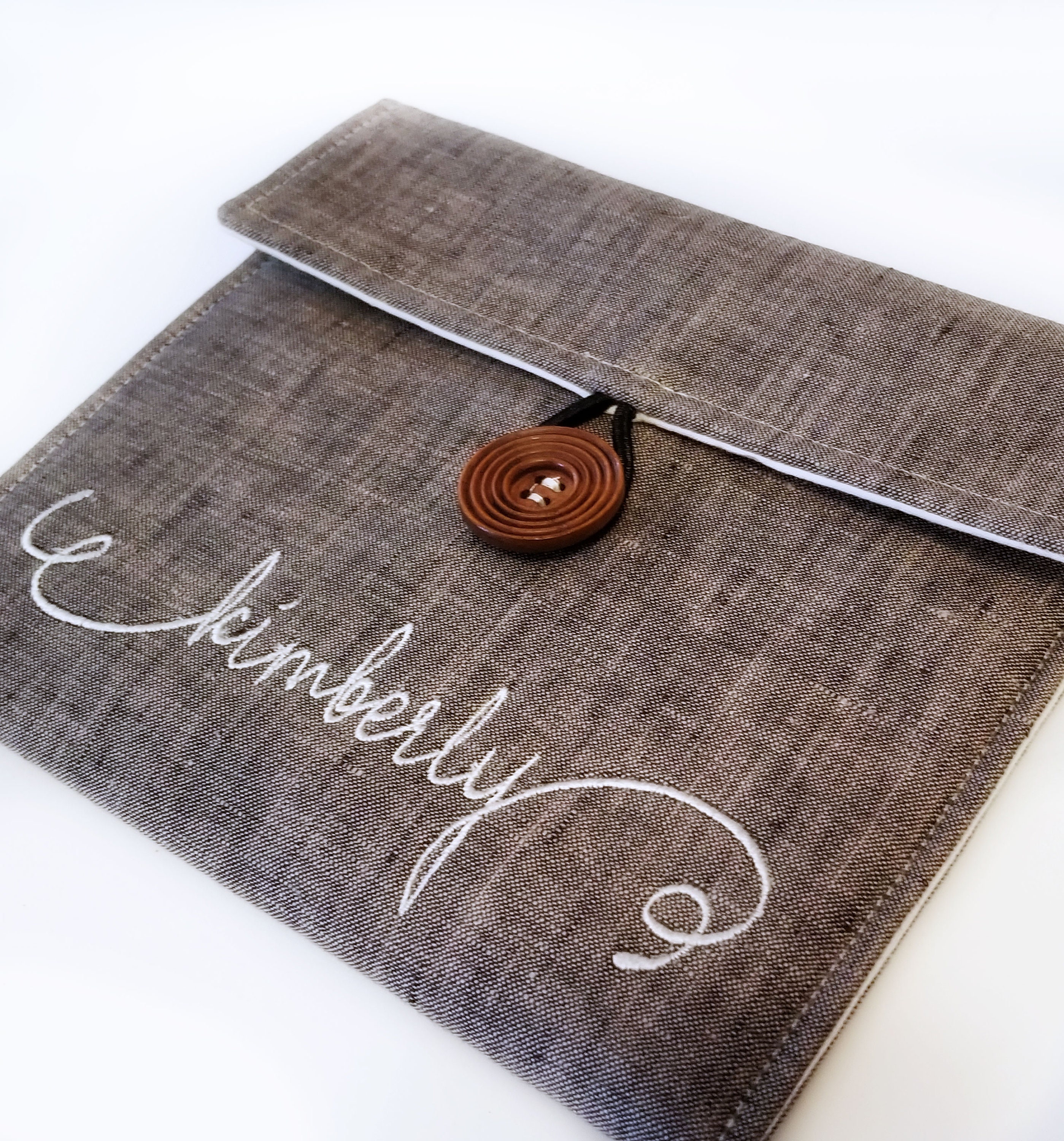 Monogrammed Grey Linen Kindle Case Personalized Kindle | Etsy