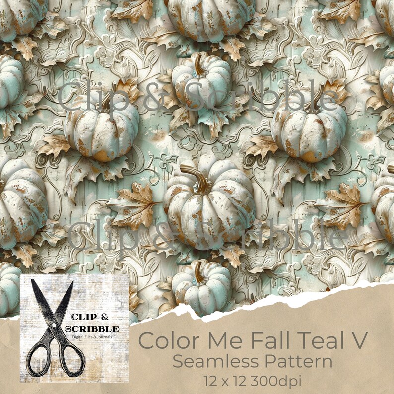 Autumn Pumpkins for Fall Journaling, Vintage Paper Crafts, Digital ...
