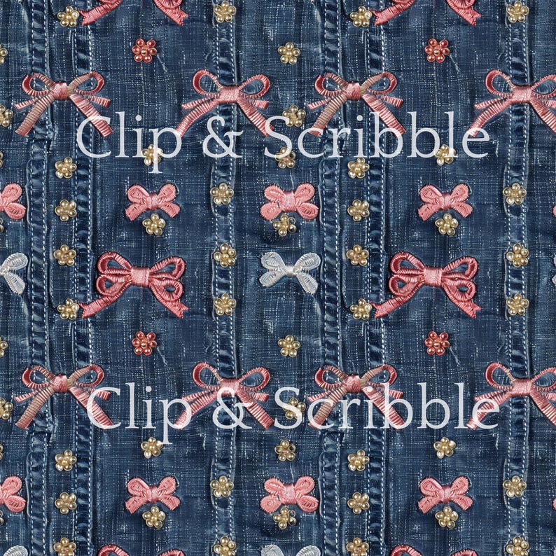 Pink Bows Seamless, Coquette Ribbon, Seamless Pattern, Digital Pattern ...