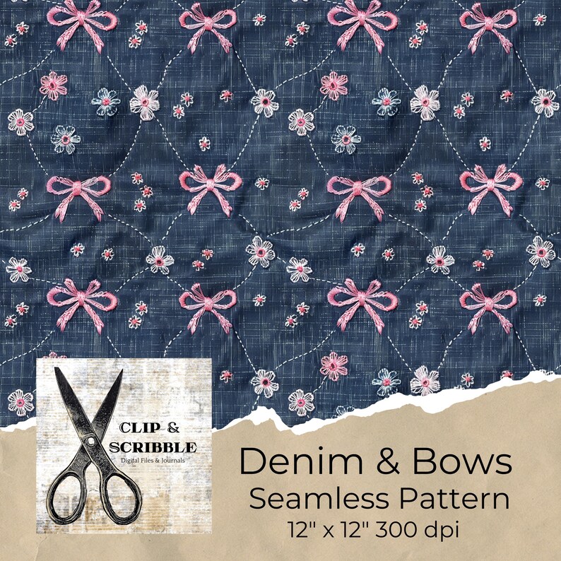 Pink Bows Seamless, Coquette Ribbon, Seamless Pattern, Digital Pattern ...