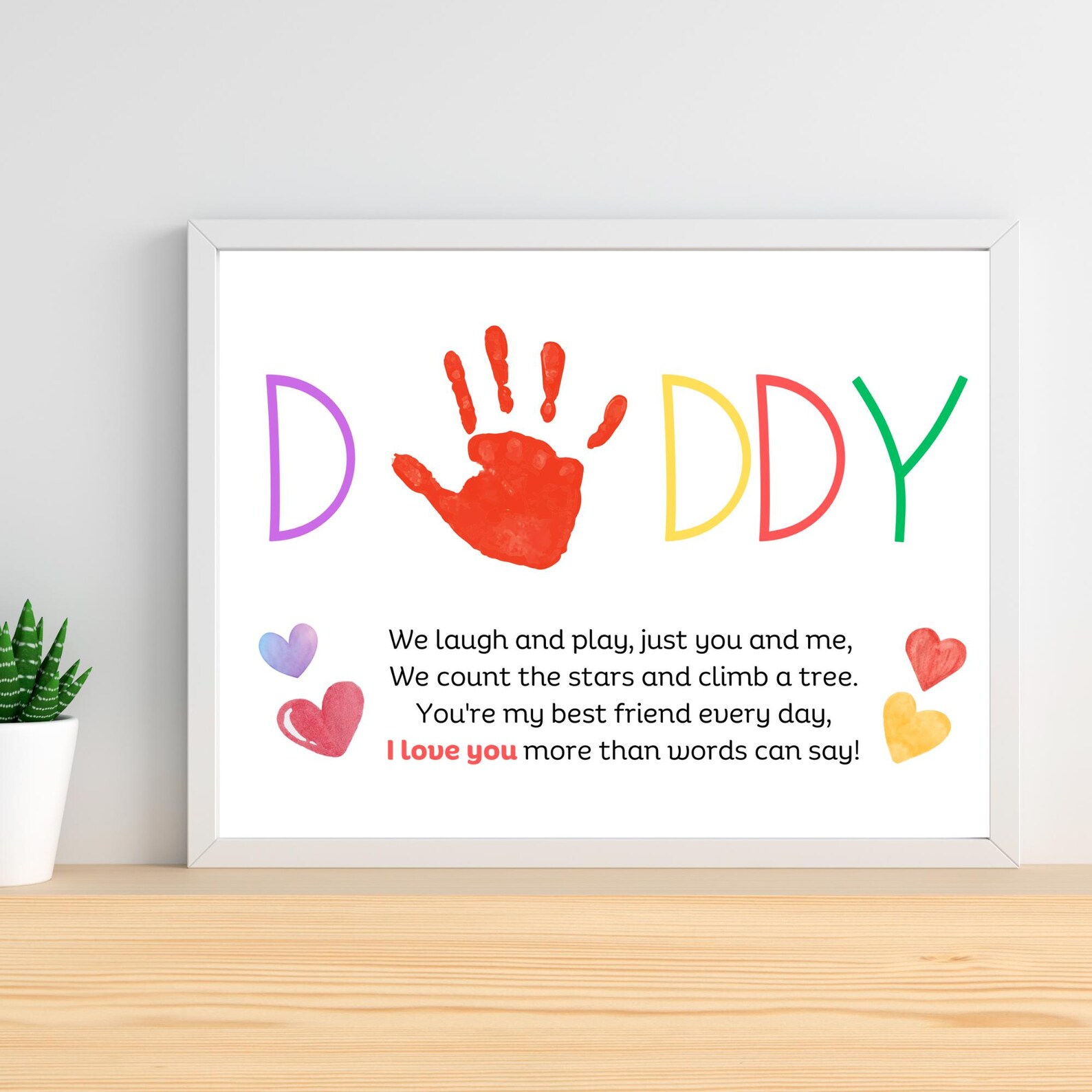 Poem for Dad Handprint Craft, Handprint Art for Fathers Day, Handprint ...