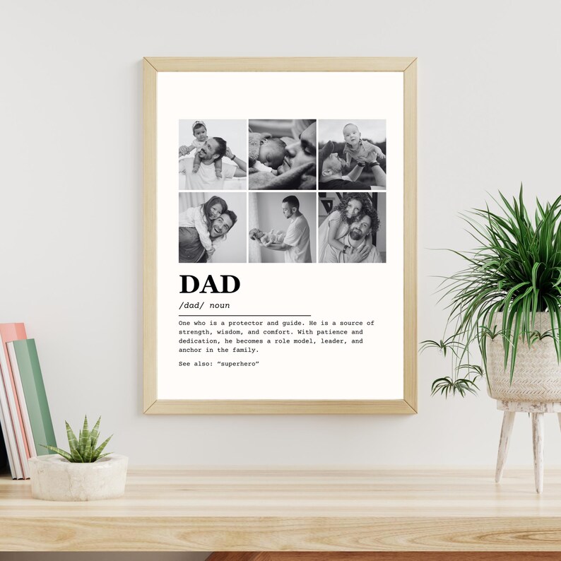 Dad Noun Definition Template. Customizable & Printable Photo Collage ...