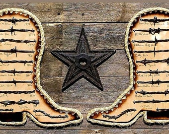 Double Cloverleaf, Hand Crafted, Wall Hanging, Barbed Wire, Antique ...