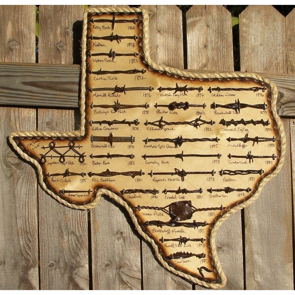 Large Antique Barbed Wire Display TEXAS 31 Cuts of Authentic Barbwire ...