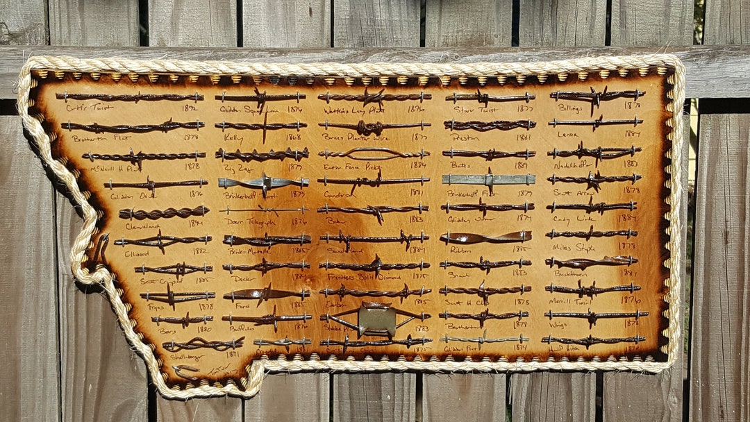 Montana Antique Barbed Wire Display 50 Cut's Authentic Old West ...