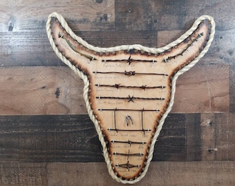 Double Cloverleaf, Hand Crafted, Wall Hanging, Barbed Wire, Antique ...