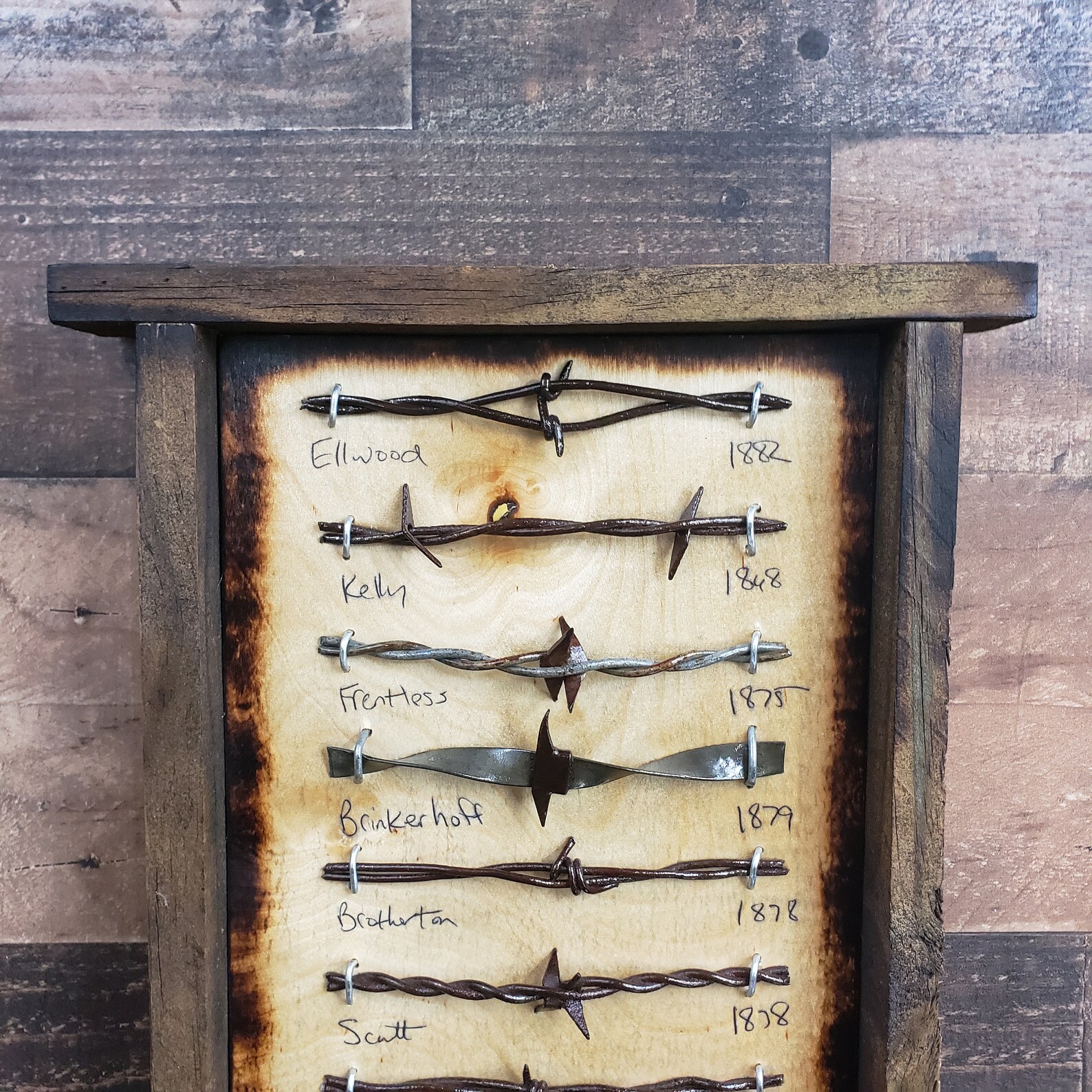 Antique Barbed Wire Display Authentic Barbwire Collection Barn Wood ...