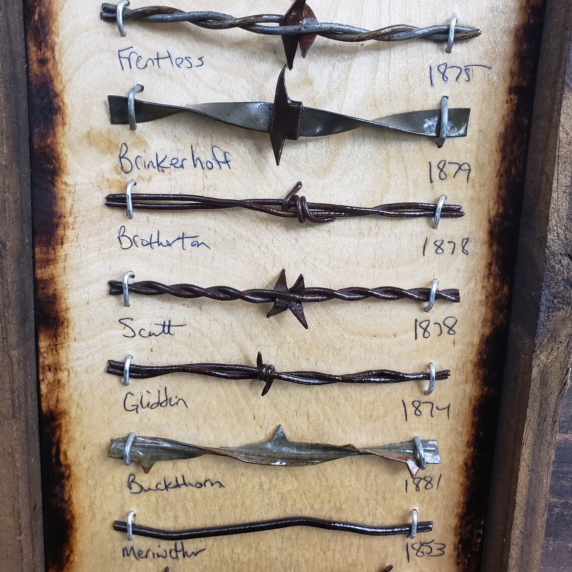 Antique Barbed Wire Display Authentic Barbwire Collection Barn Wood ...