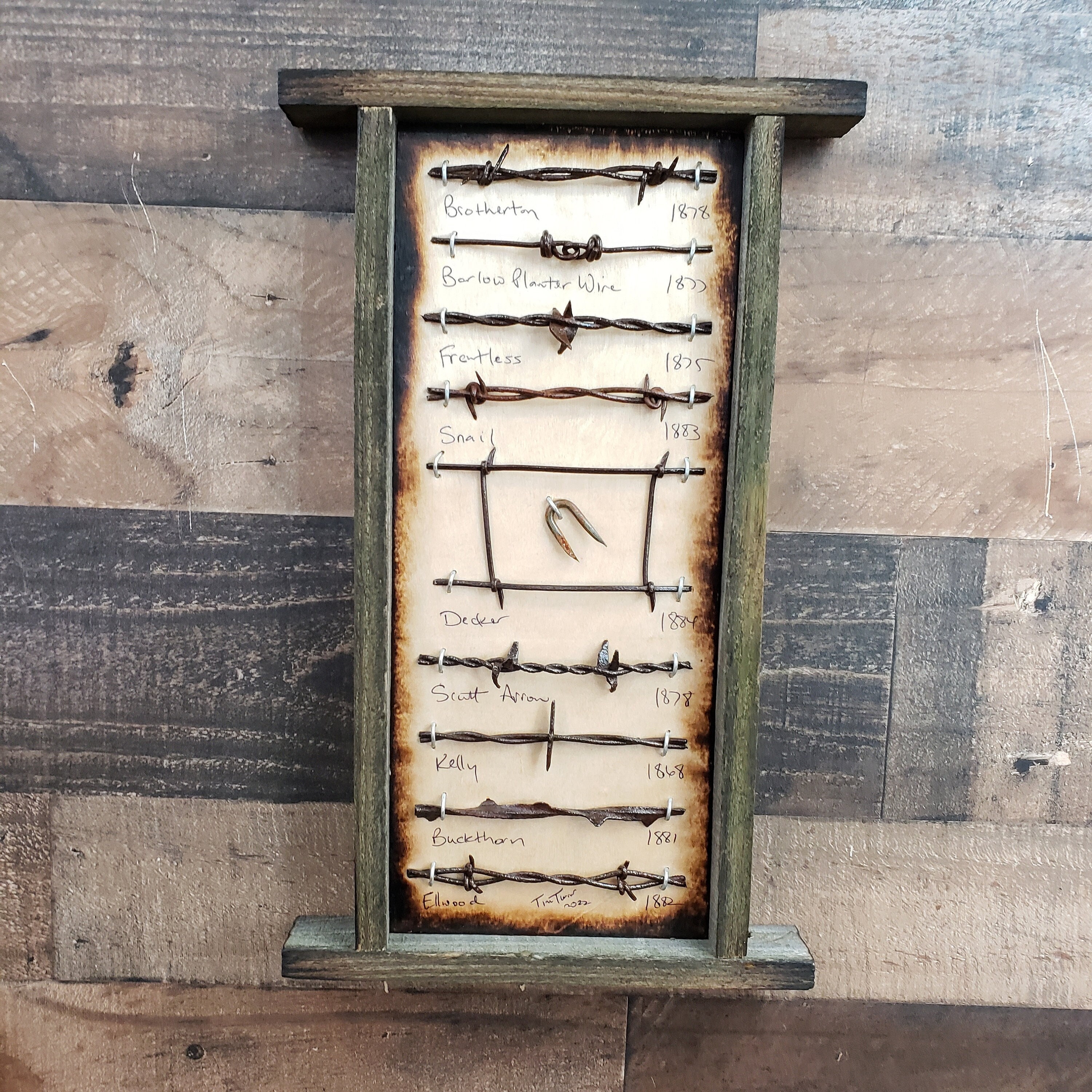 Antique Barbed Wire Display Authentic Barbwire Collection Barn Wood ...