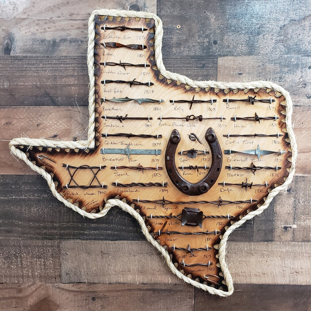 Large Antique Barbed Wire Display Authentic Barbwire Collection Texas ...