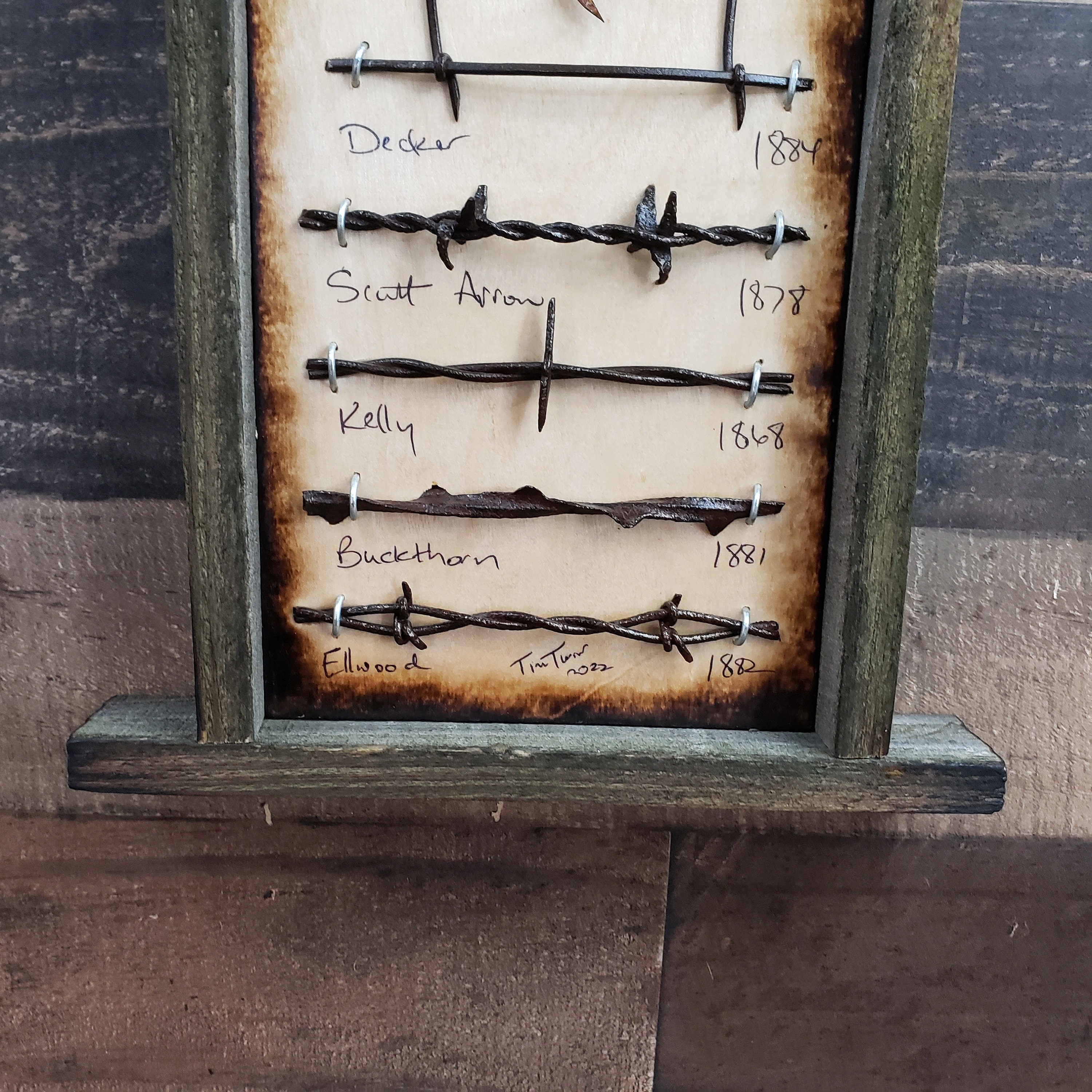 Antique Barbed Wire Display Authentic Barbwire Collection Barn Wood ...