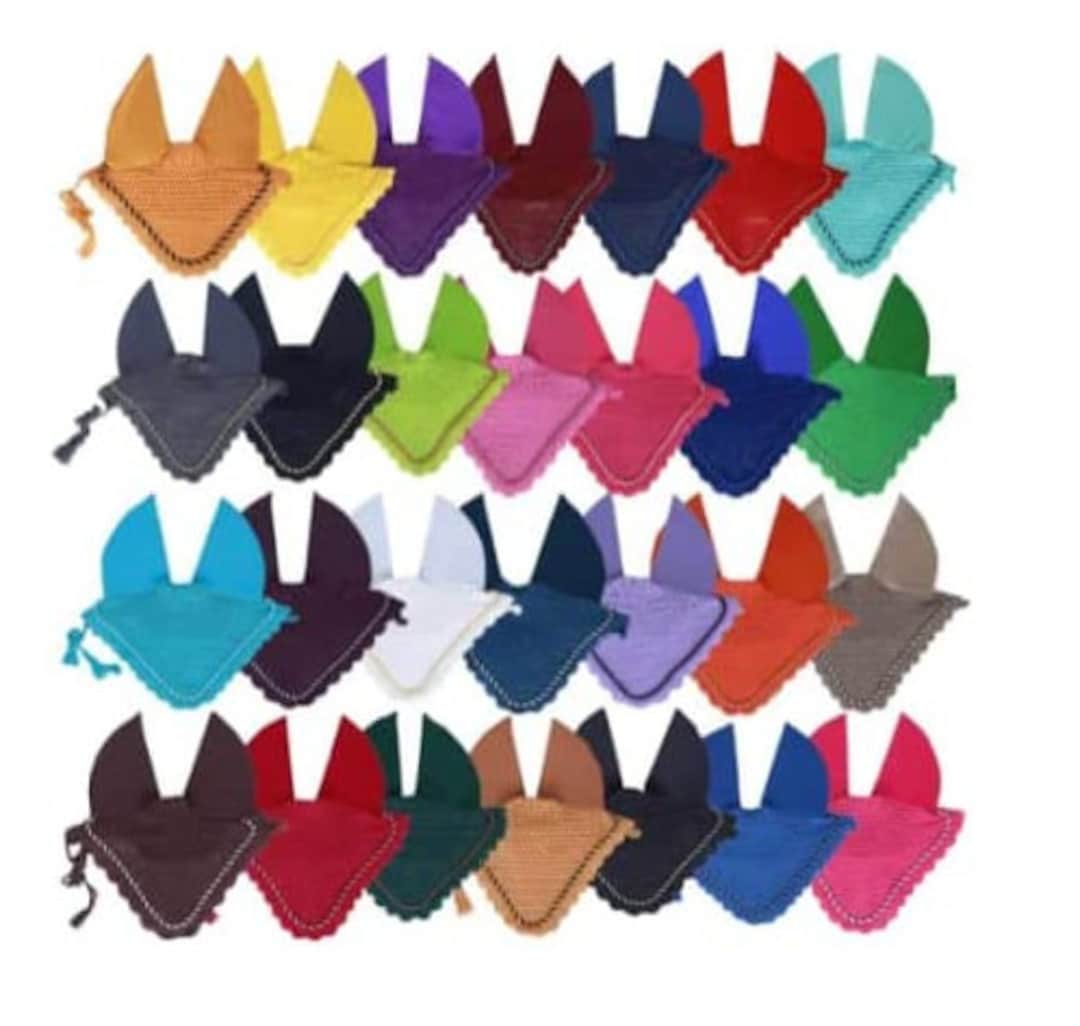 Hand Made Horse Ear Bonnet 27 Colors Fly Veil Cotton Crochet Full/cob ...