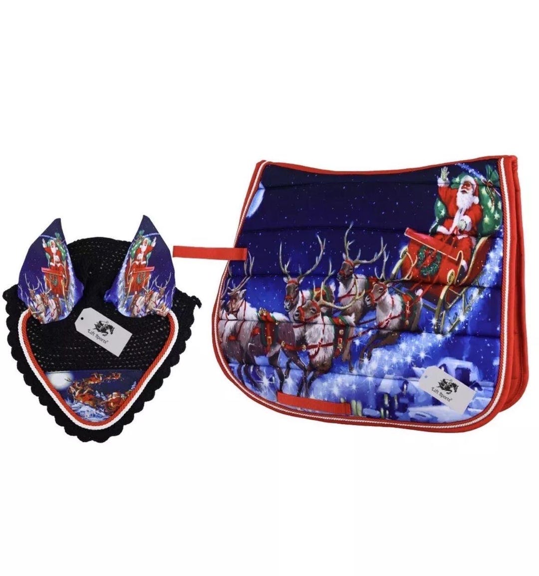 Hand Made Christmas Santa Claus Horse English Saddle Pad With Matching ...