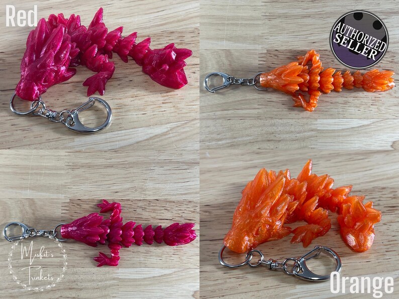 Cinderwing Gemstone Dragon Tadling Keychains - Etsy