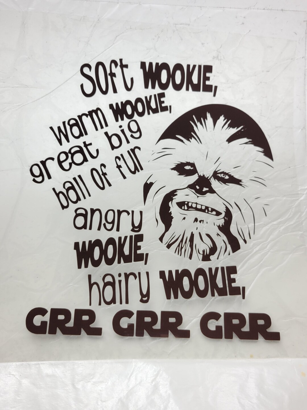 Soft Wookie, Warm Wookie Iron on Decal - Etsy