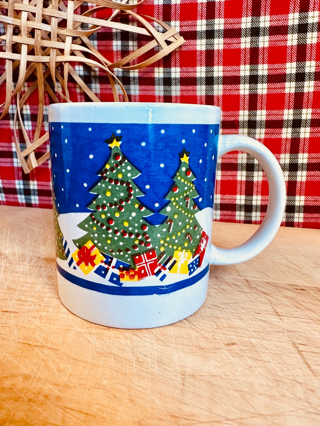 Vintage Snowy Village Mug - Etsy