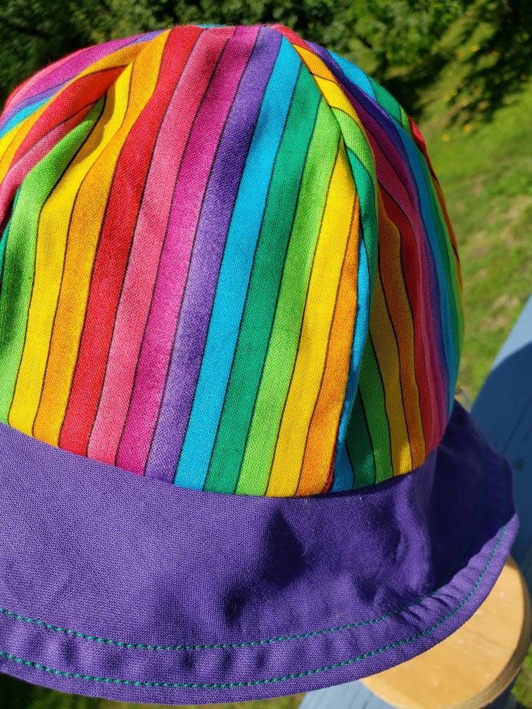 Rainbow Bucket Hat With Tie - Etsy
