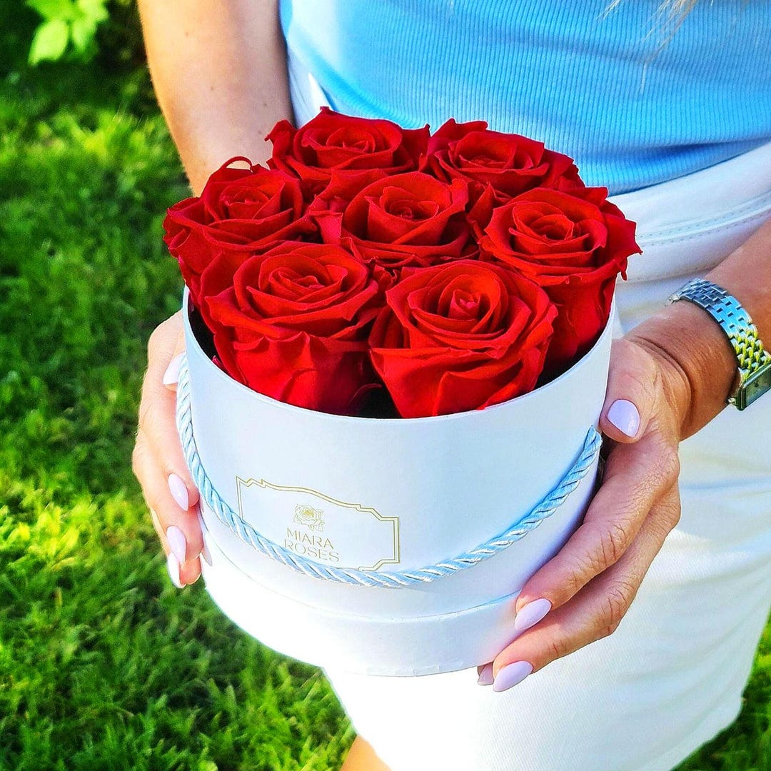 Real Roses Stabilized (longevity 2+ Years) in Custom Label Gift Box ...
