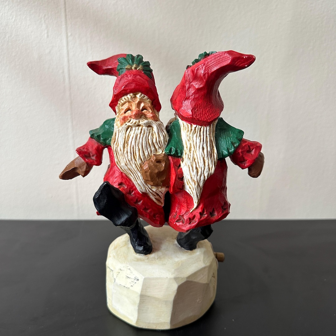 Vintage David Frykman Collection Oh the Joy Christmas Gnome Carved Wood ...