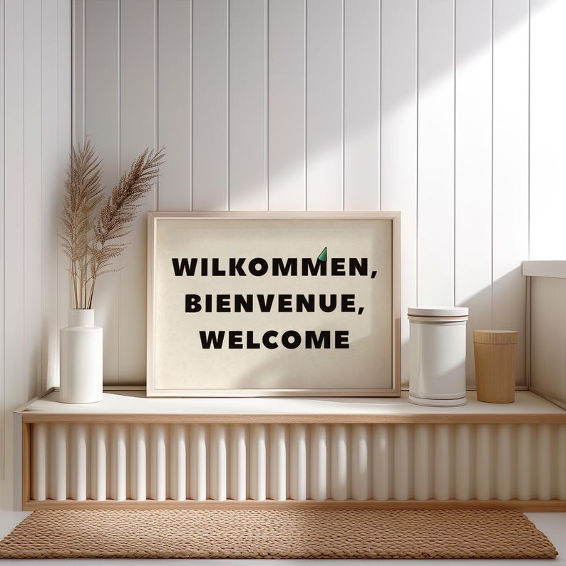 Wilkommen Bienvenue Welcome Sign: Minimalist Theatre Print (digital ...