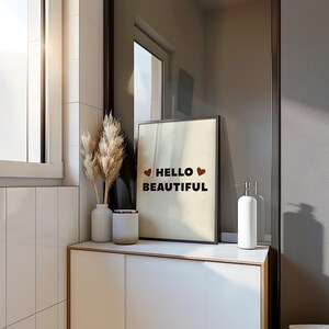 Hello Beautiful Wall Art | 300DPI 4k Digital Download, Minimalist Home ...