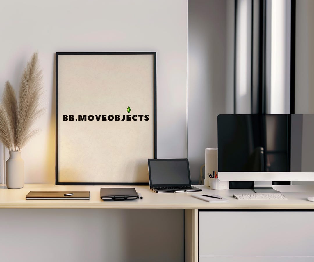 The Sims BB.MOVEOBJECTS Print: Minimalist Gamer Room Decor (digital ...