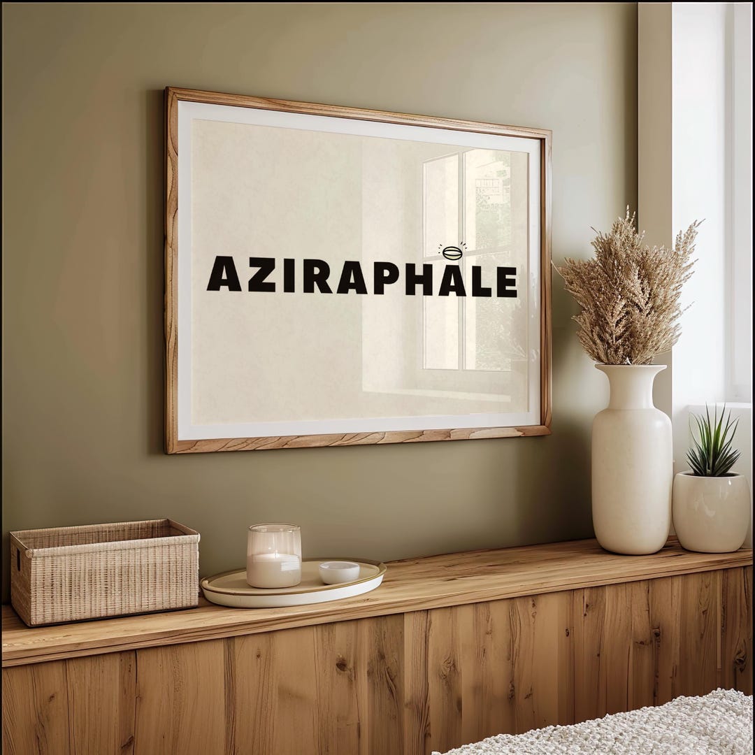 Good Omens Aziraphale Wall Art | 4k 300DPI Minimalist Book Digital ...