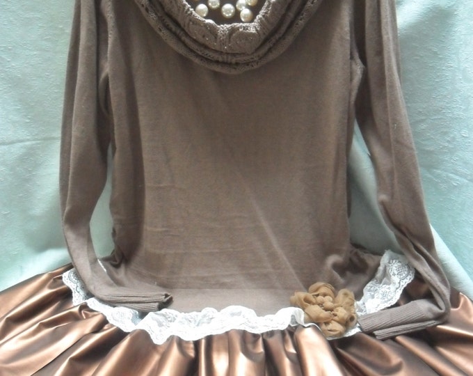 50% OFF SWEATER Fall/winter Pleather and Lace Altered Clothing - Etsy