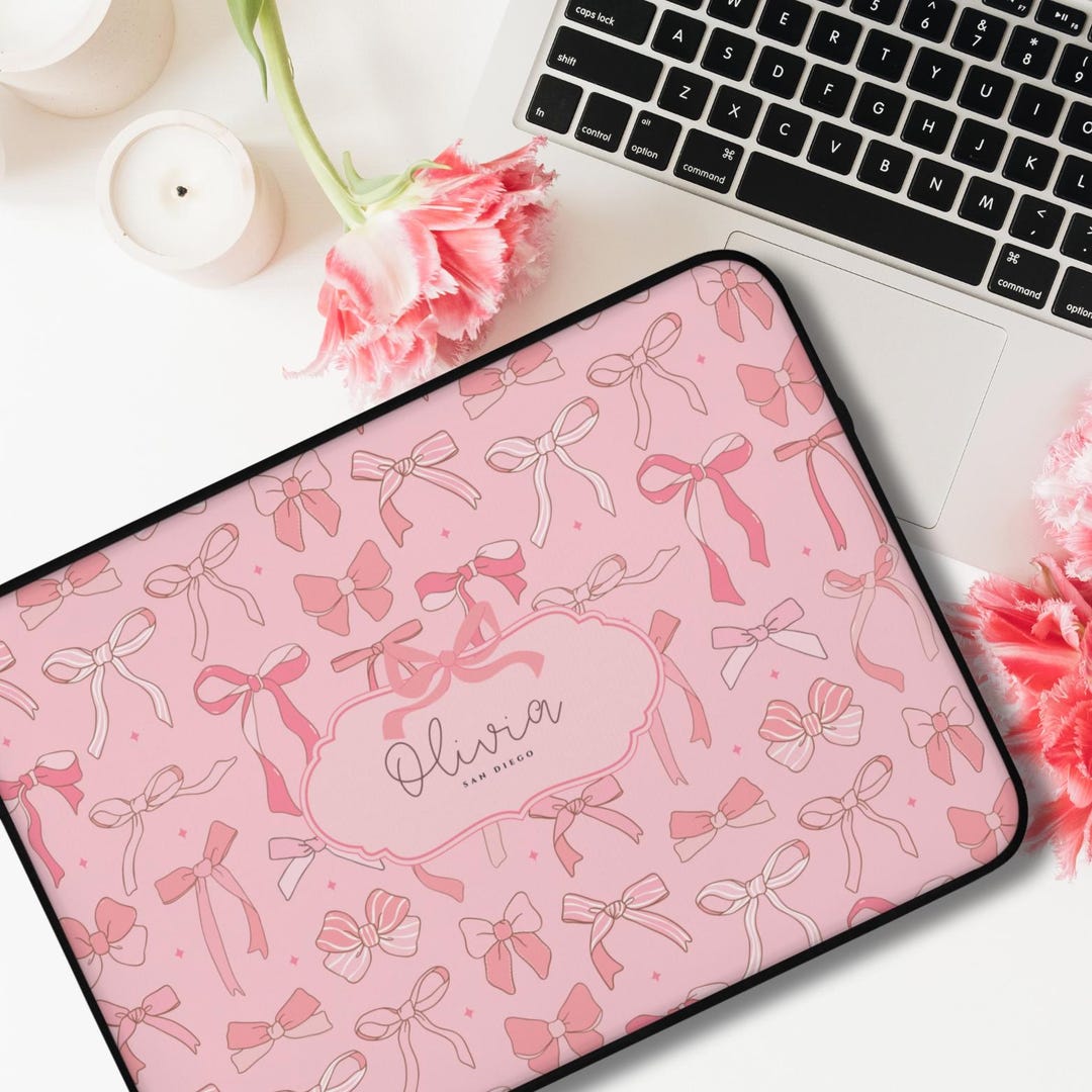 Personalized Coquette Laptop Bag | Pink iPad Sleeve | Apple MacBook Air ...