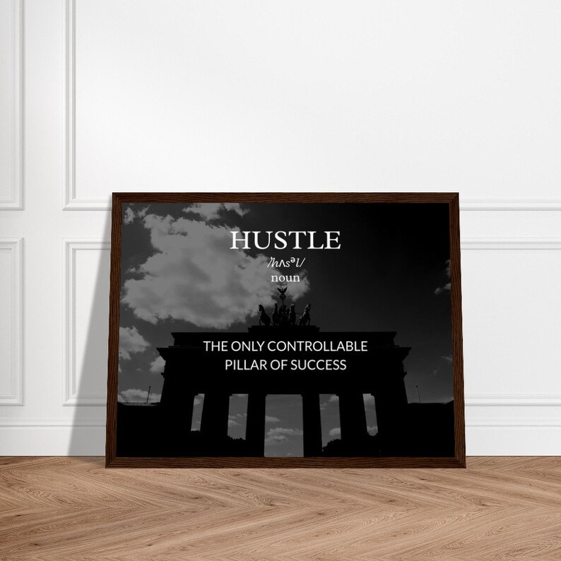 Motivational Poster Hustle Definition Success Wall Art Framed Image - Etsy