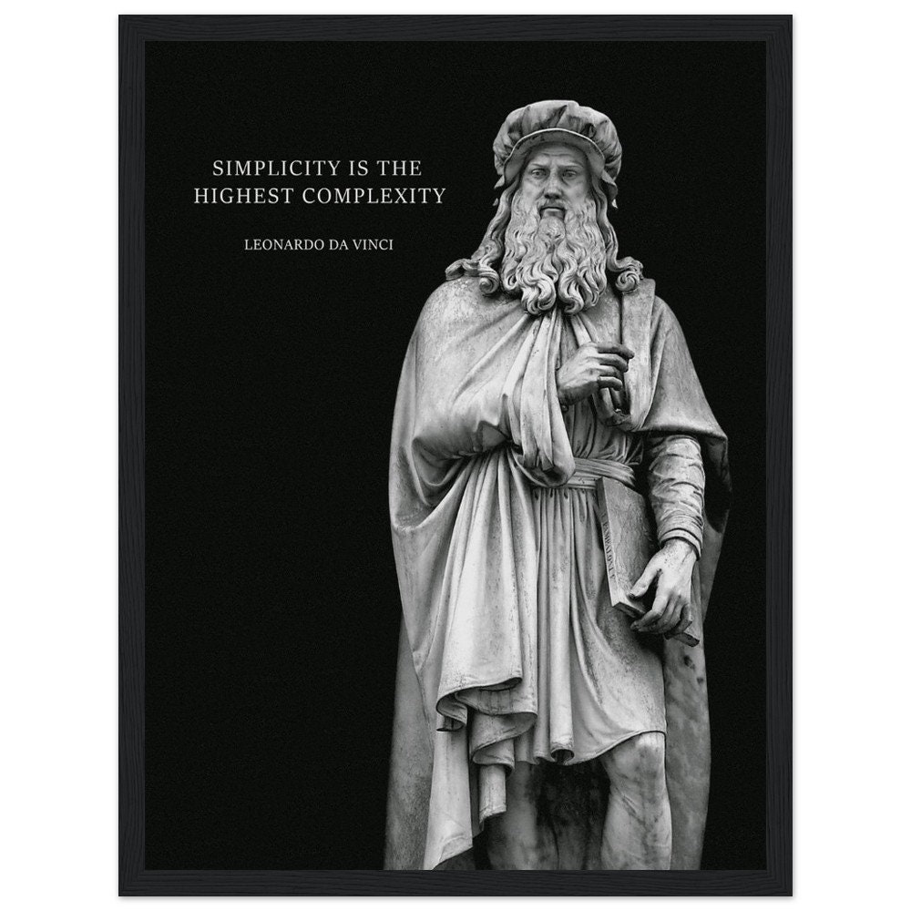 Quote Poster Motivational Wall Art Da Vinci Image Framed - Etsy