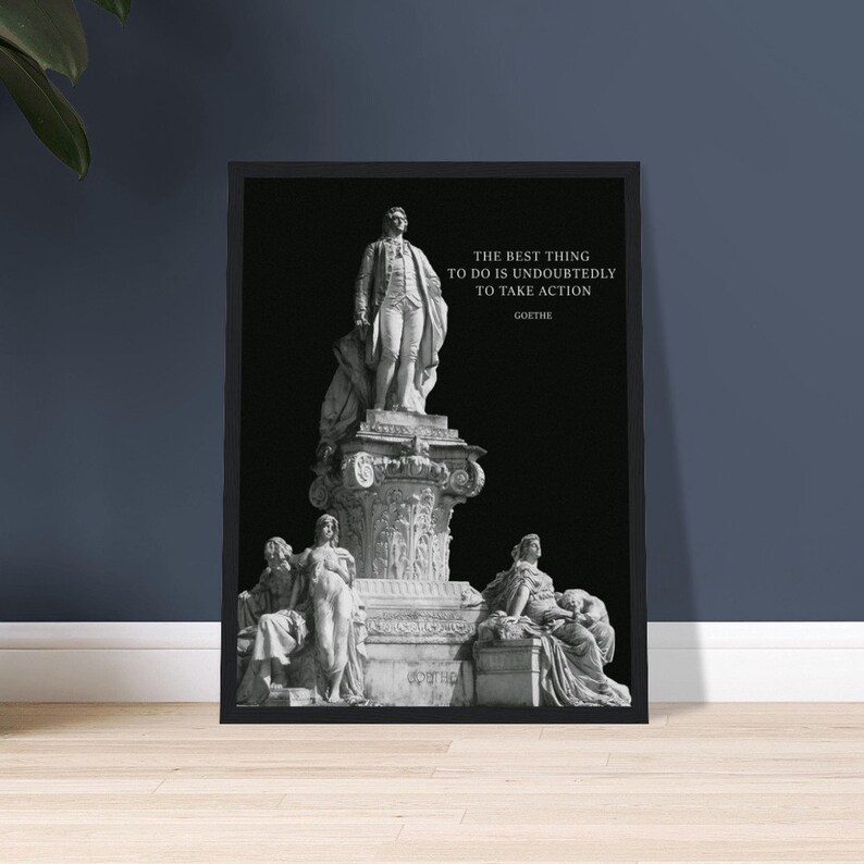 Motivational Wall Art Quote Poster Goethe Image Framed - Etsy