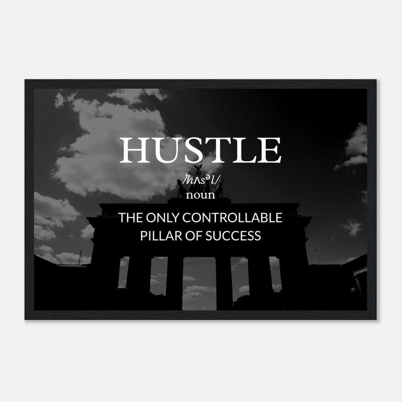 Motivational Poster Hustle Definition Success Wall Art Framed Image - Etsy