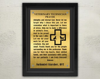 Vet Tech Prayer Plaque Veterinary Technician Appreciation Week, Vet ...