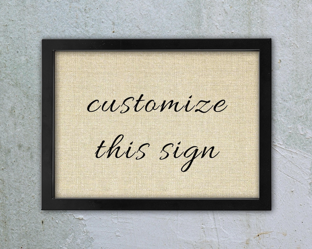 Custom Linen Wall Art: Personalized Framed Linen Sign - Etsy